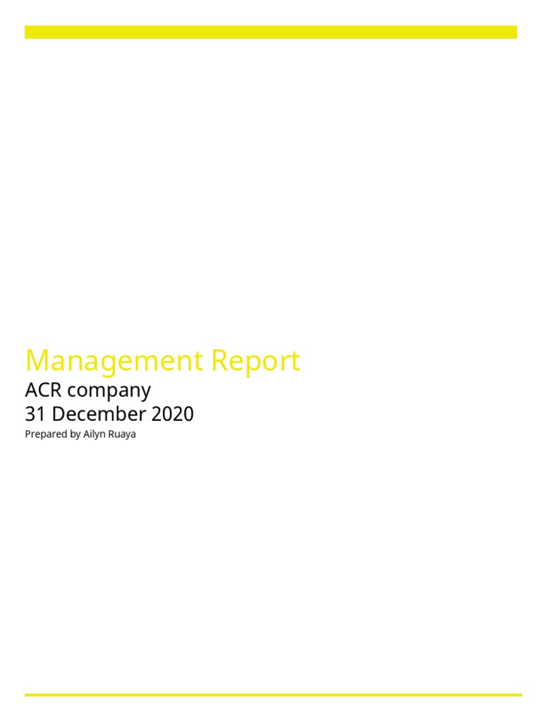 ACR Company Management Report | PDF | Depreciation | Balance Sheet
