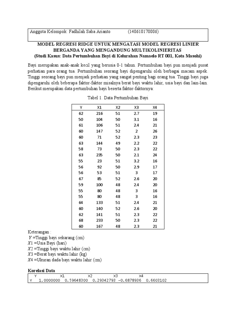 Tugas Ridge Regression | PDF