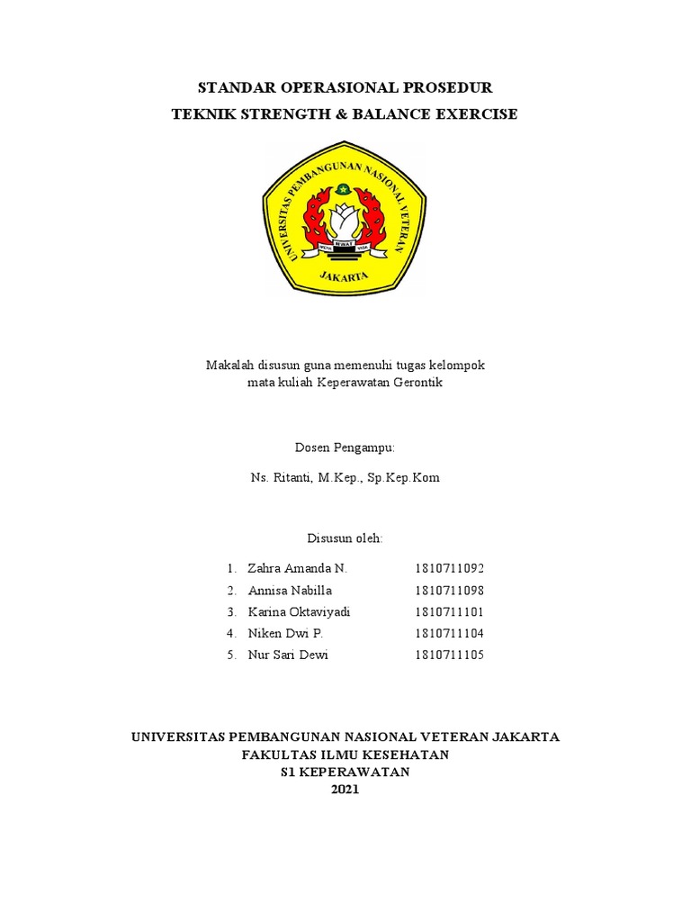 Sop Balance Exercise | PDF