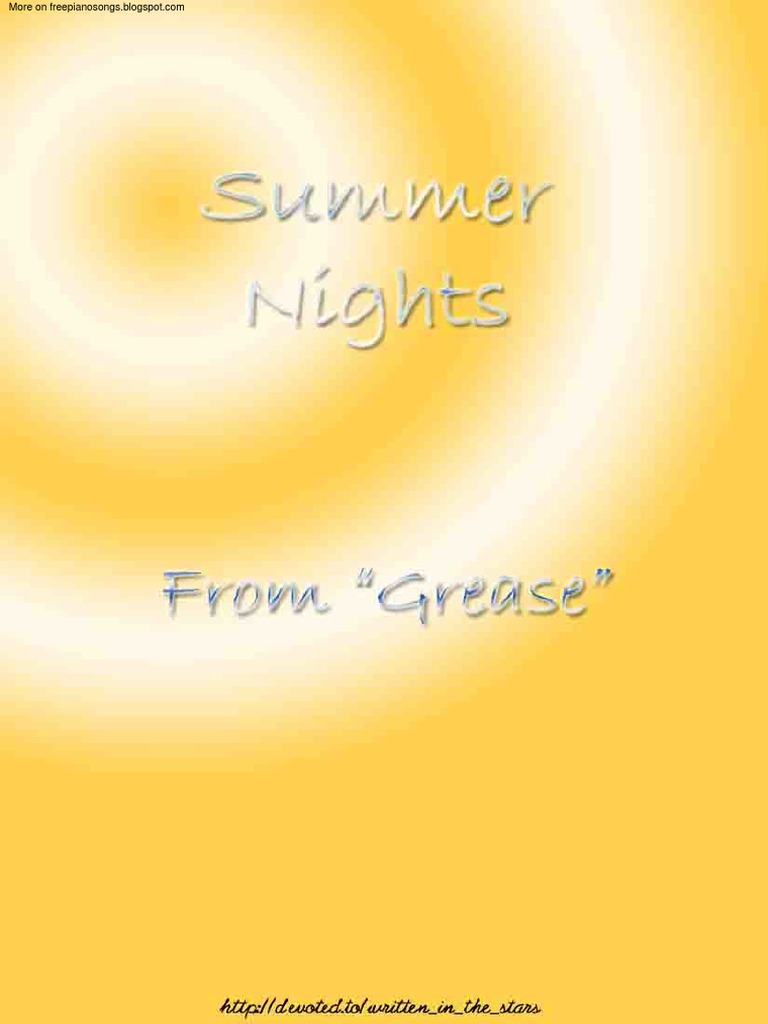 Grease Summer Nights | PDF