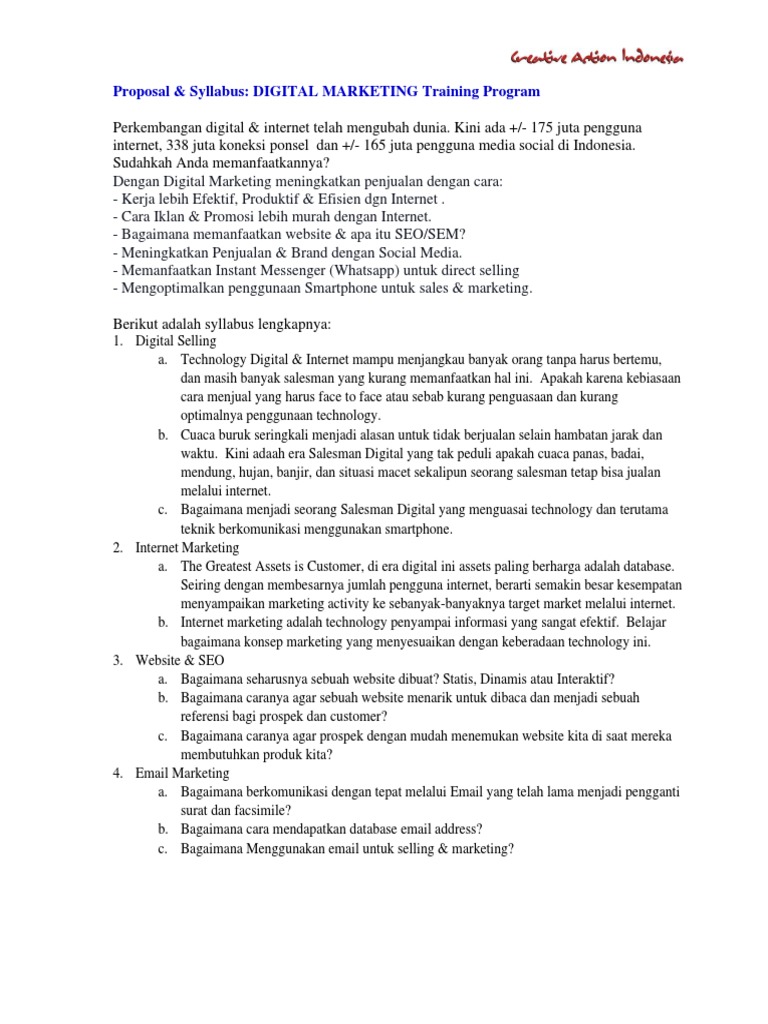 Proposal Digital Marketing - 2021 | PDF | Bisnis