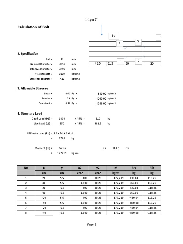 Calculation of Bolts | PDF | Yield (Engineering) | Screw