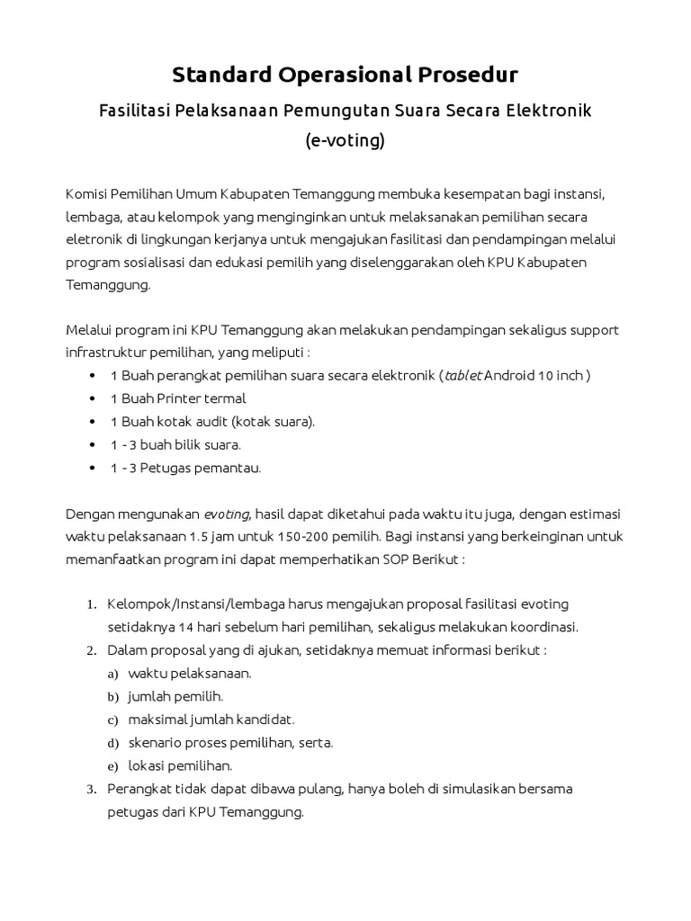 Sop Evoting | PDF | Komputer