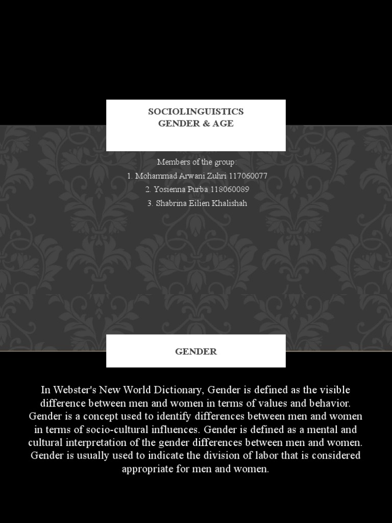 Group 8 Chapter 7 Sociolinguistics Gender & Age Fix | PDF | Masculinity ...