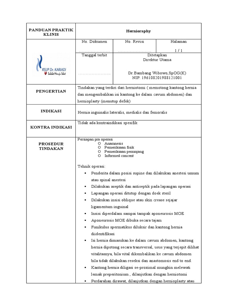 PPK Prosedur Hernioraphy | PDF