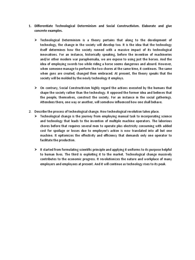Technological Determinism vs Social Constructivism: A Comparison of ...
