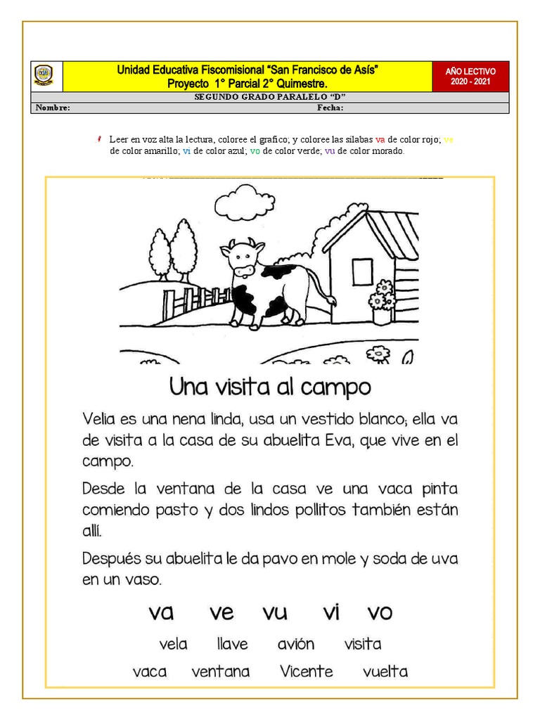 Cuento del campo para segundo grado | PDF