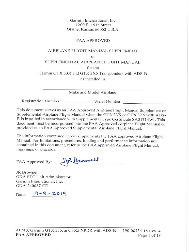 190-00734-15 - 04 - AFM Supplement | PDF | Transponder (Aeronautics ...