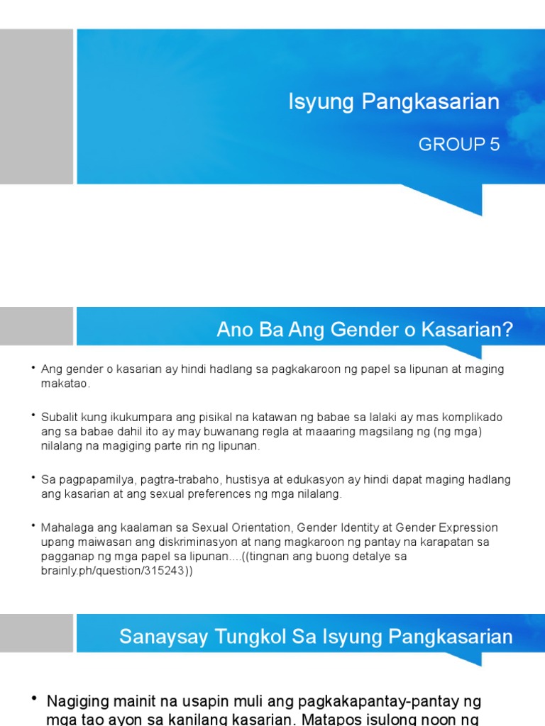 Isyung Pangkasarian | PDF