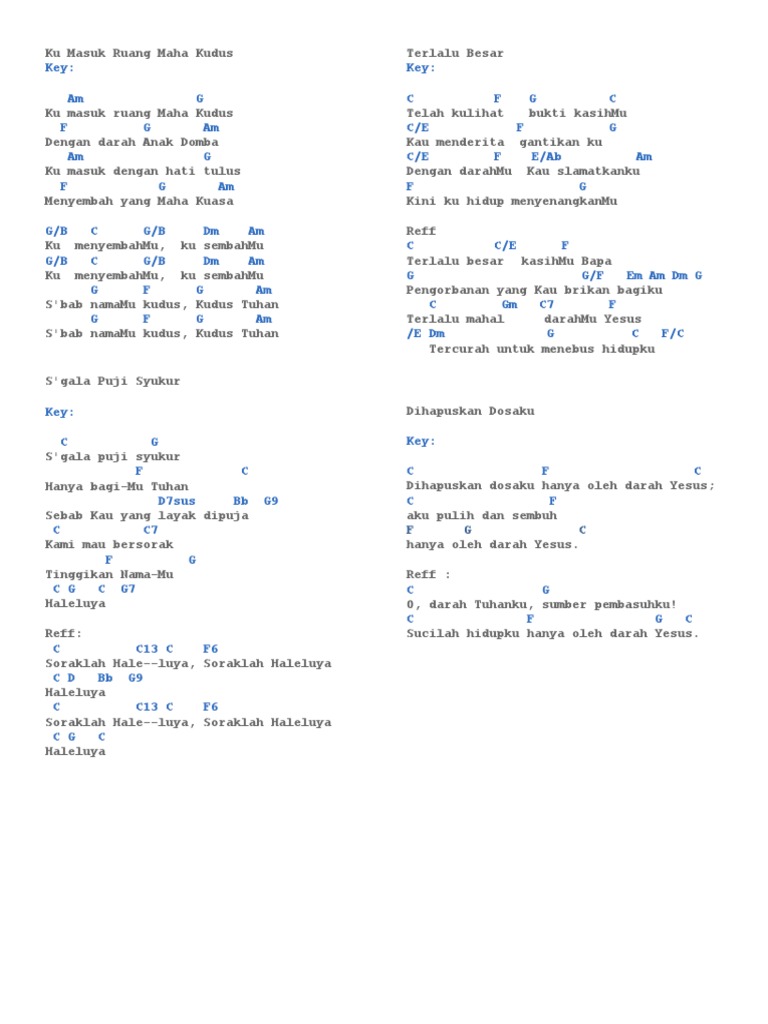 Chord Lagu Rohani Kristen | PDF