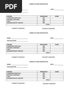 Table Setting and Skirting Rubrics | PDF | Tableware | Rubric (Academic)