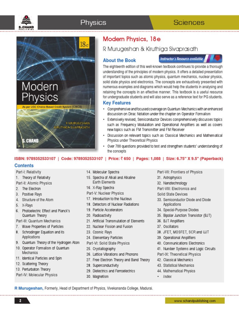 Modern Physics, 18th Edition: A Comprehensive Textbook Covering the ...