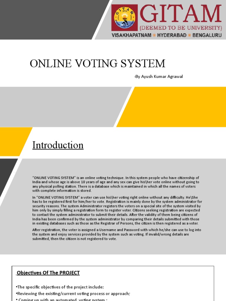 Online Voting | PDF | Voting Machine | Voting