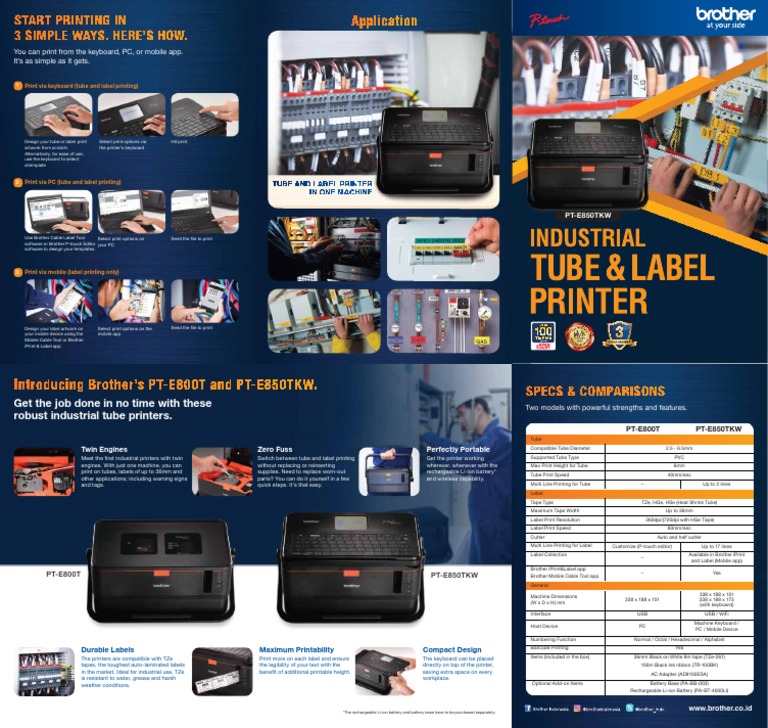 Brother Tube Printer Brochure - 004 - FA | PDF | Printer (Computing ...