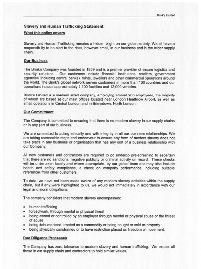 Brinks - Limited - Slavery - and Human - Trafficking - Statement - 18 ...