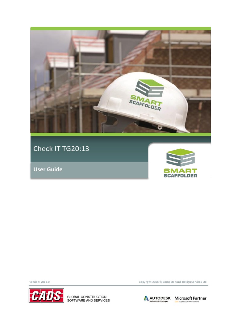 SMART Scaffolder 2016 Check IT TG20 13 User Guide | PDF | Scaffolding | Elevator