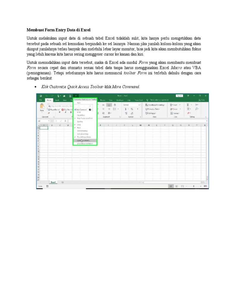 Membuat Form Tanpa Macro Atau VBA | PDF