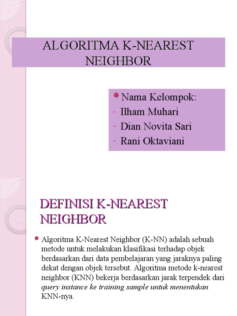 Algoritma K-Nearest Neighbor | PDF