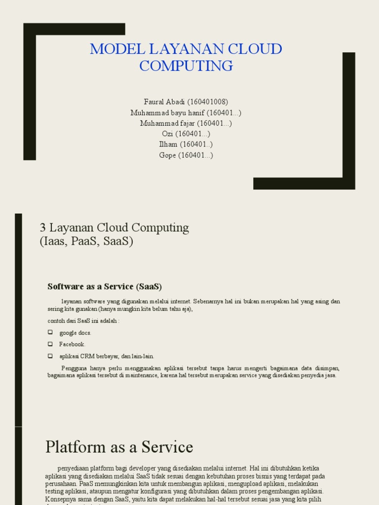 PPT-Model Layanan Cloud Computing | PDF | Bisnis | Komputer