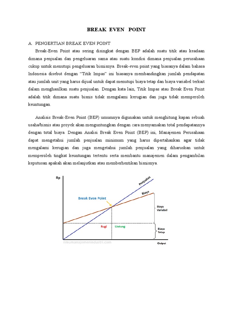 Break Even Point | PDF
