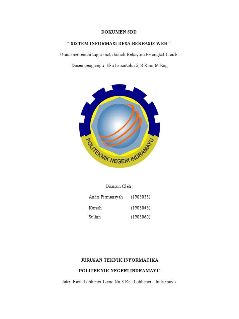 DOKUMEN SDD Kelompok | PDF