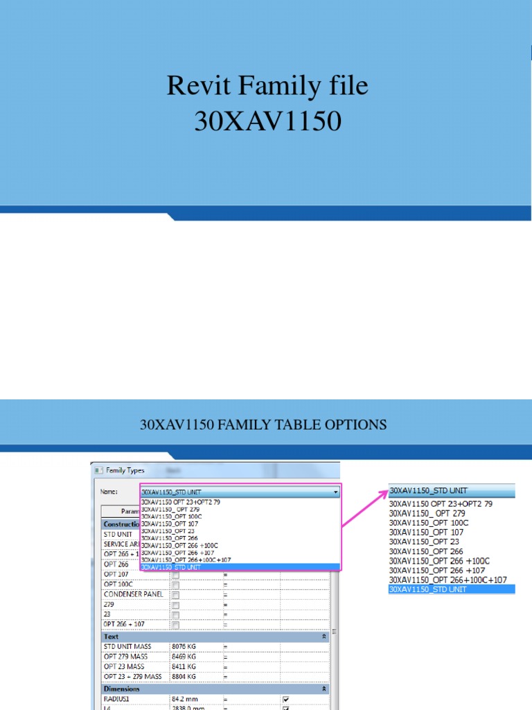 Revit Family File 30XAV1150 | PDF