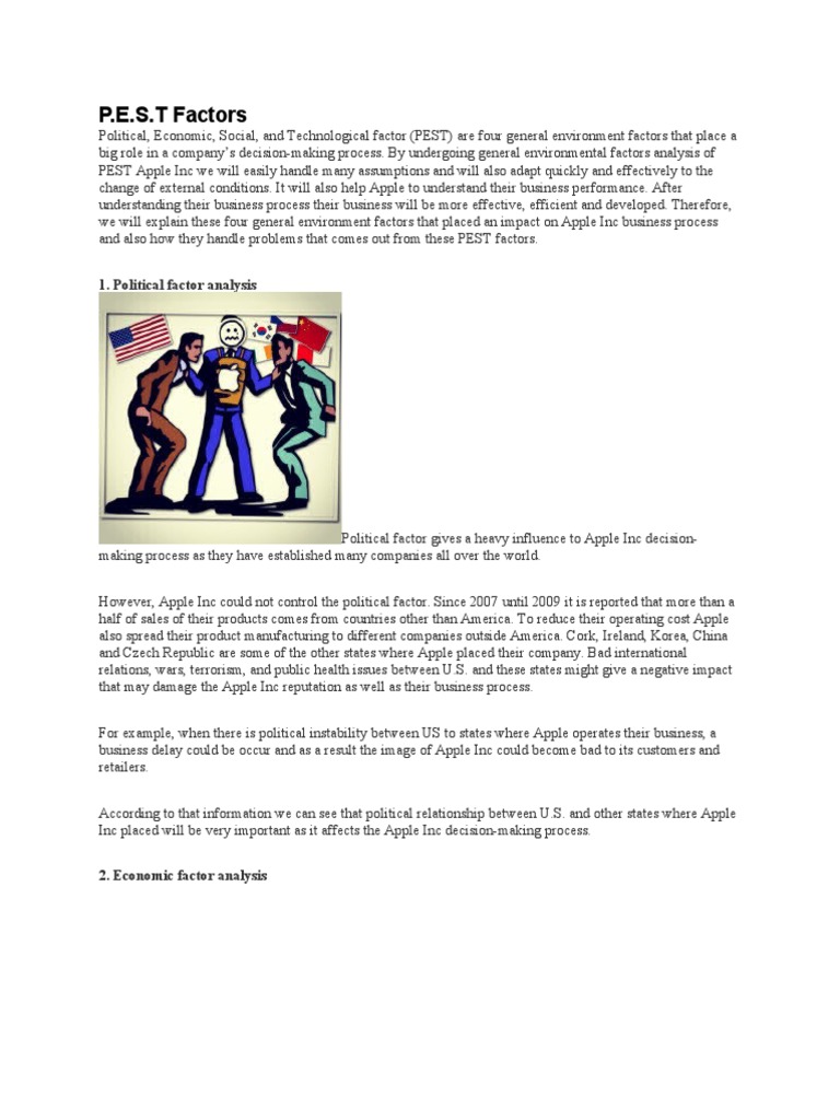 P.E.S.T Factors: 1. Political Factor Analysis | PDF | Apple Inc ...