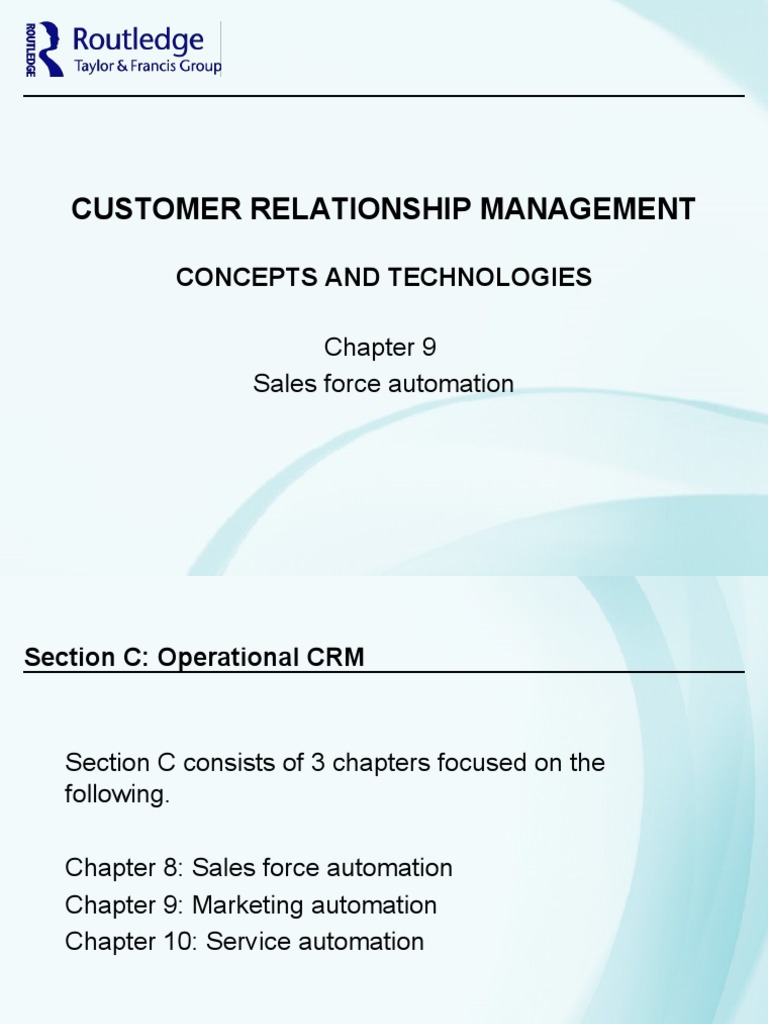 Customer Relationship Management: Concepts and Technologies | PDF ...