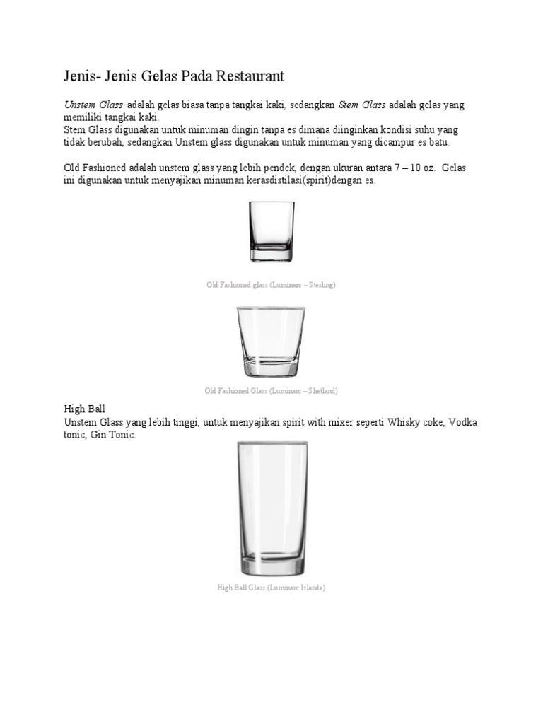 Jenis-Jenis Gelas | PDF