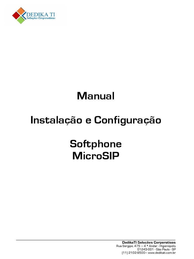 Manual - Instalação e Configuração MicroSIP | PDF | Servidor ...