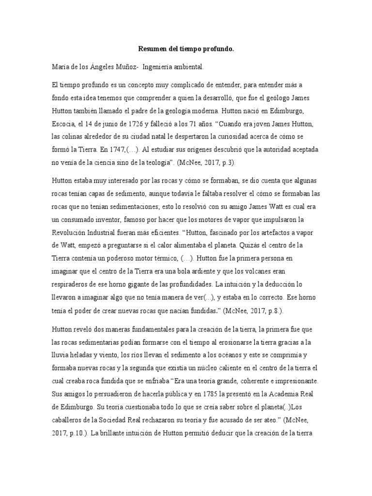 Resumen Tiempo Profundo | PDF | Tierra | Geología