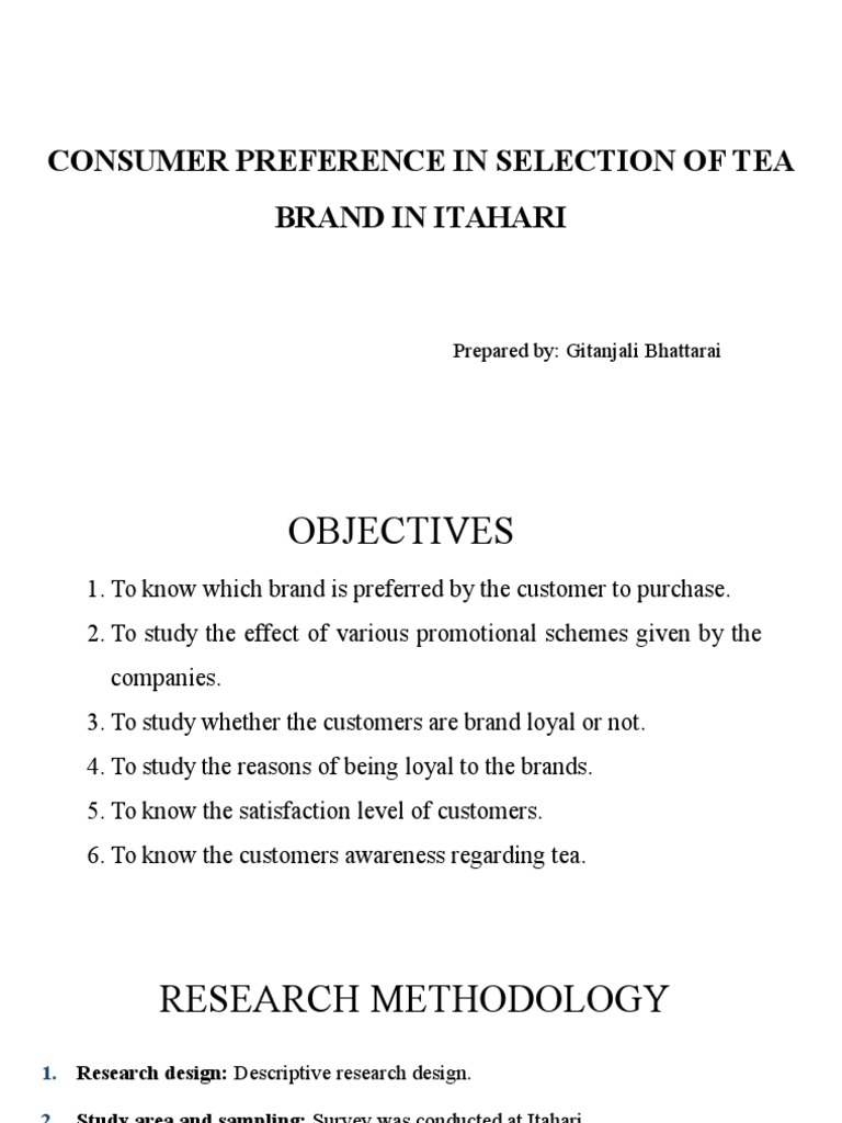 Itahari Tea Preferences Study | PDF | Tea | Brand