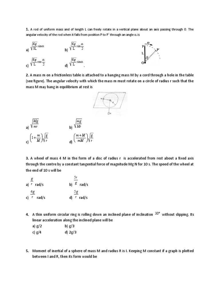 Intermediate - Rotational Motion | PDF | Rotation Around A Fixed Axis ...