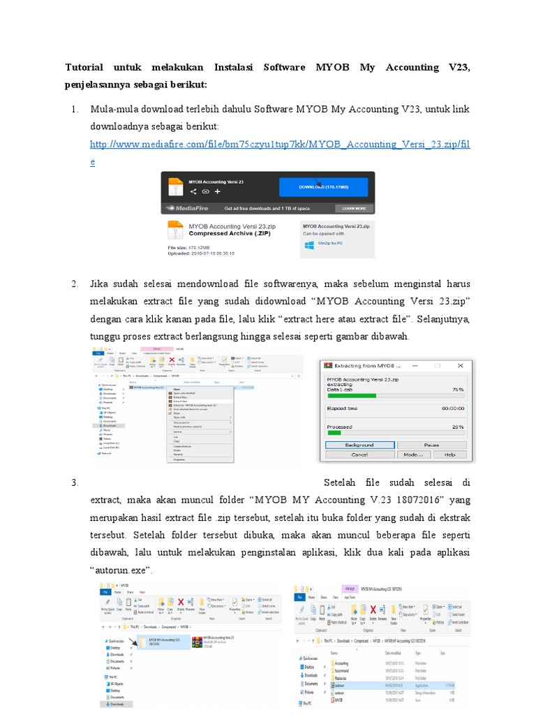 Instalasi & Setup MYOB V23 | PDF