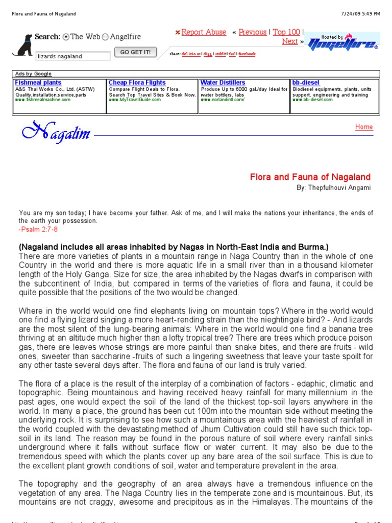 Flora and Fauna of Nagaland | PDF | Rain | Trees