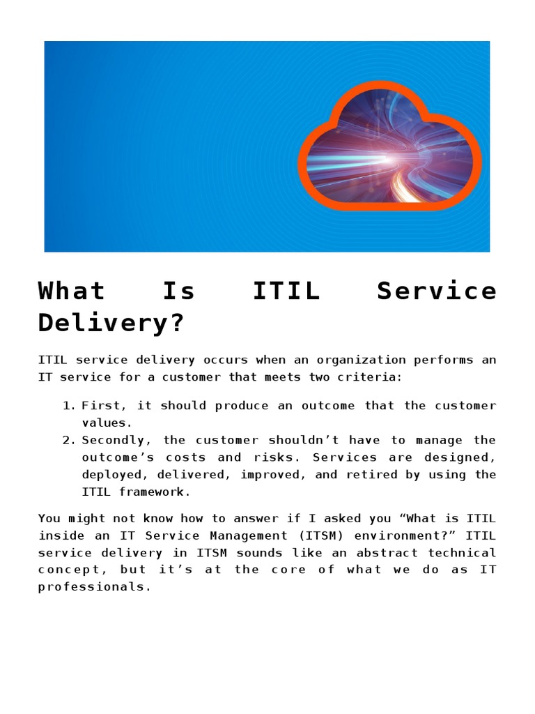 What Is ITIL Service Delivery | PDF | It Service Management ...