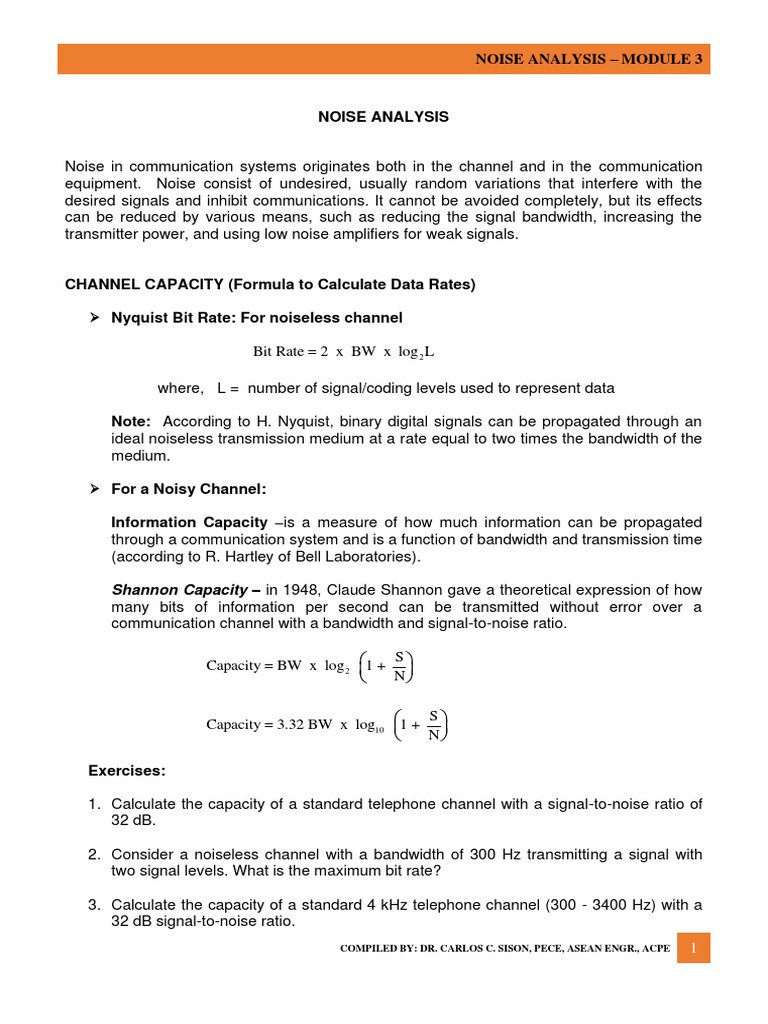 Module 3 - Noise Analysis | PDF | Signal To Noise Ratio | Amplifier