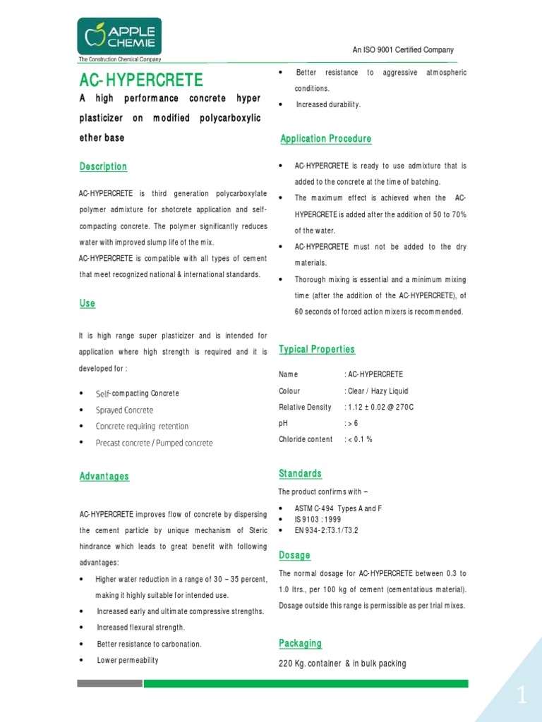 Ac Hypercrete | PDF | Concrete | Materials