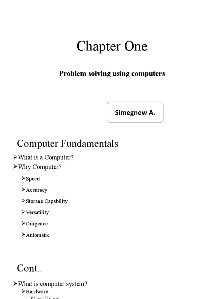 Chapter One: Problem Solving Using Computers | PDF | Computer Program ...