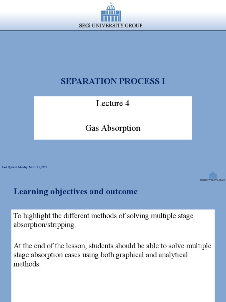 Lec 4-Gas Absorption | PDF | Solution | Applied And Interdisciplinary ...