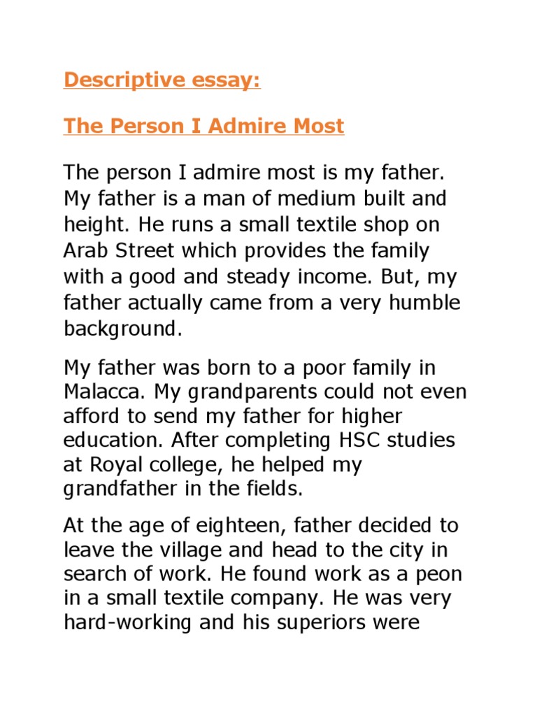 The Person I Admire The Most | PDF