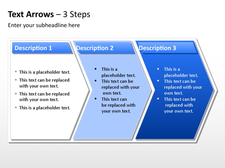 Text Arrows - 3 Steps: Description 2 Description 3 Description 1 | PDF