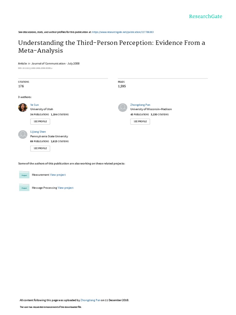Understanding The Third-Person Perception Evidence | PDF | Effect Size ...