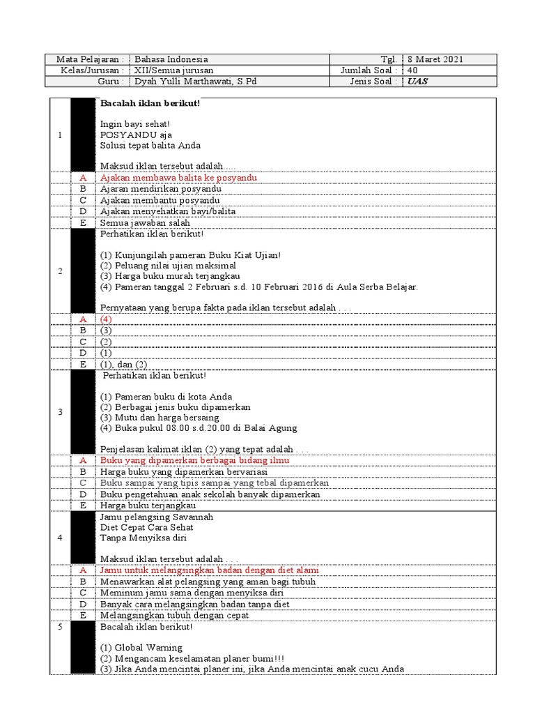 Uas Bindo 2021 | PDF