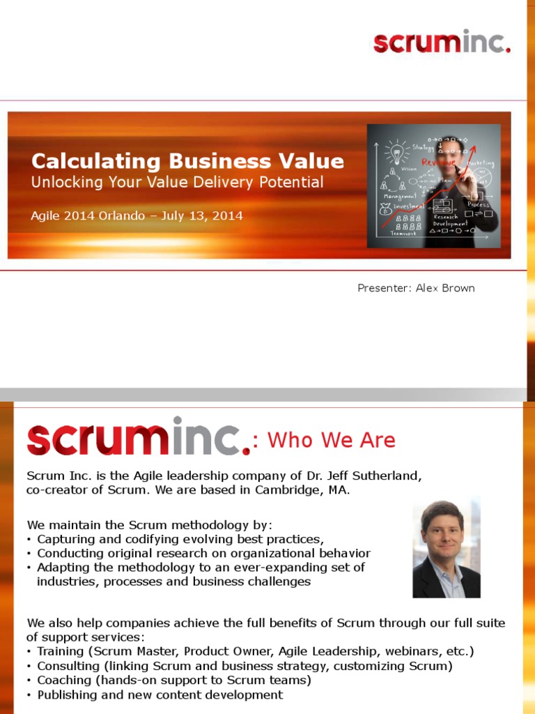 Estimating Business Value Agile2014 | PDF | Scrum (Software Development) | Net Present Value