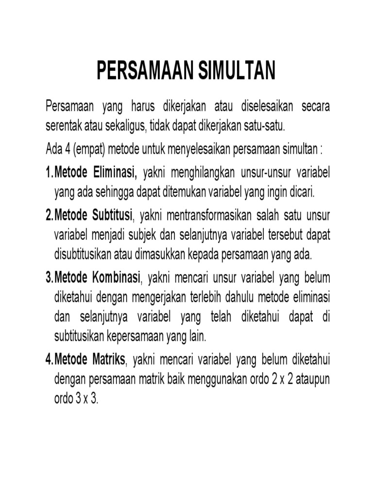 Persamaan Simultan 3 Variabel | PDF