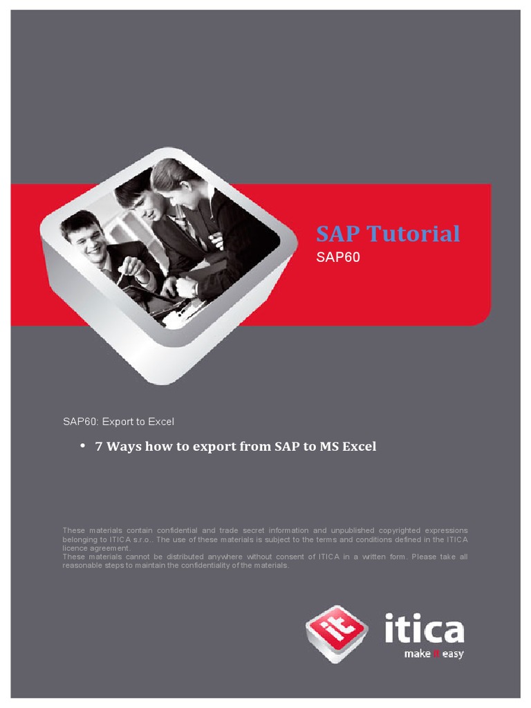 SAP60!1!7 Ways How To Export From SAP To MS Excel | Download Free PDF ...