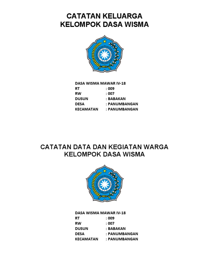 Catatan Keluarga Jilid Dasa Wisma | PDF