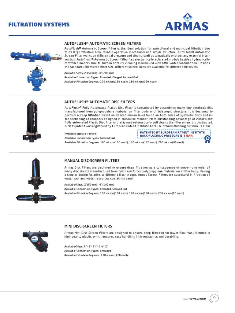Filtration Systems: Autoflush® Automatic Screen Filters | PDF ...