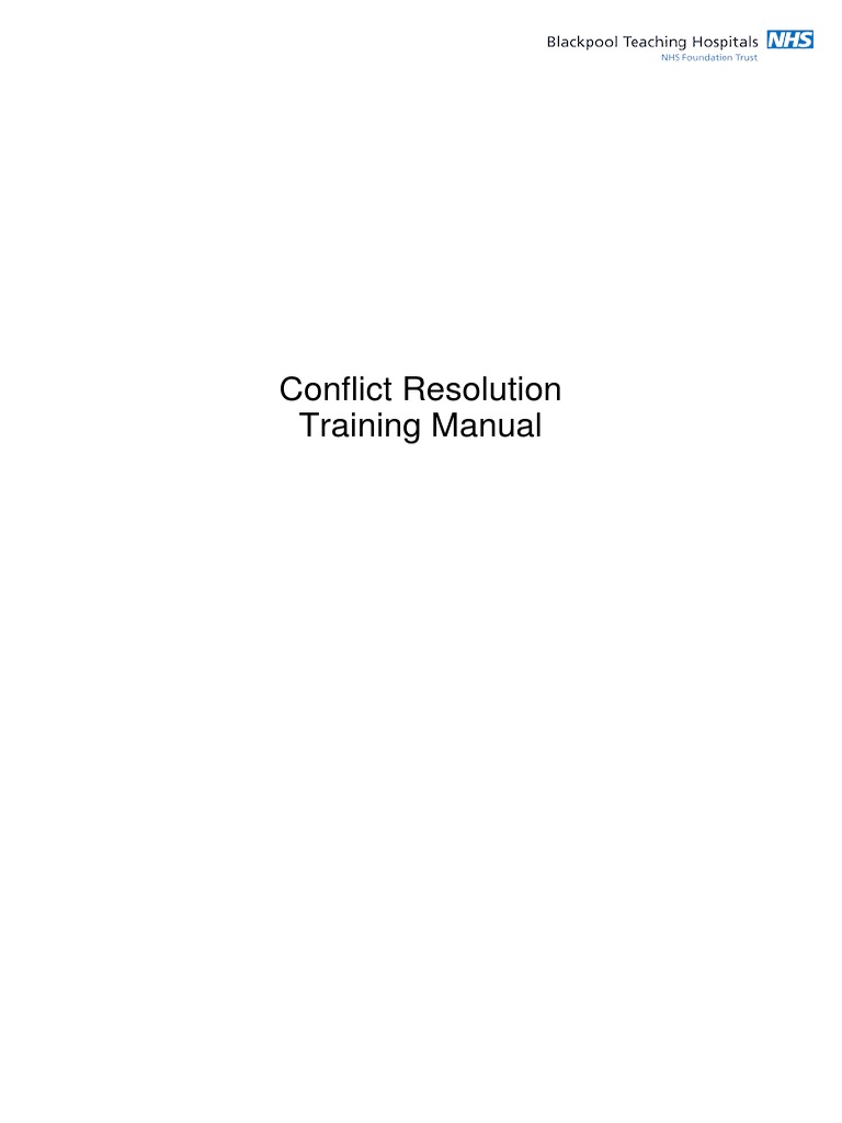 Conflict Resolution Training Manual | PDF | Body Language | Nonverbal ...